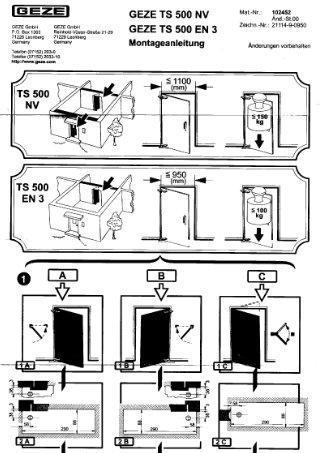 GEZE TS500N EN 3 Cam Action Floorspring c/w Backcheck - Mechanism Only ...